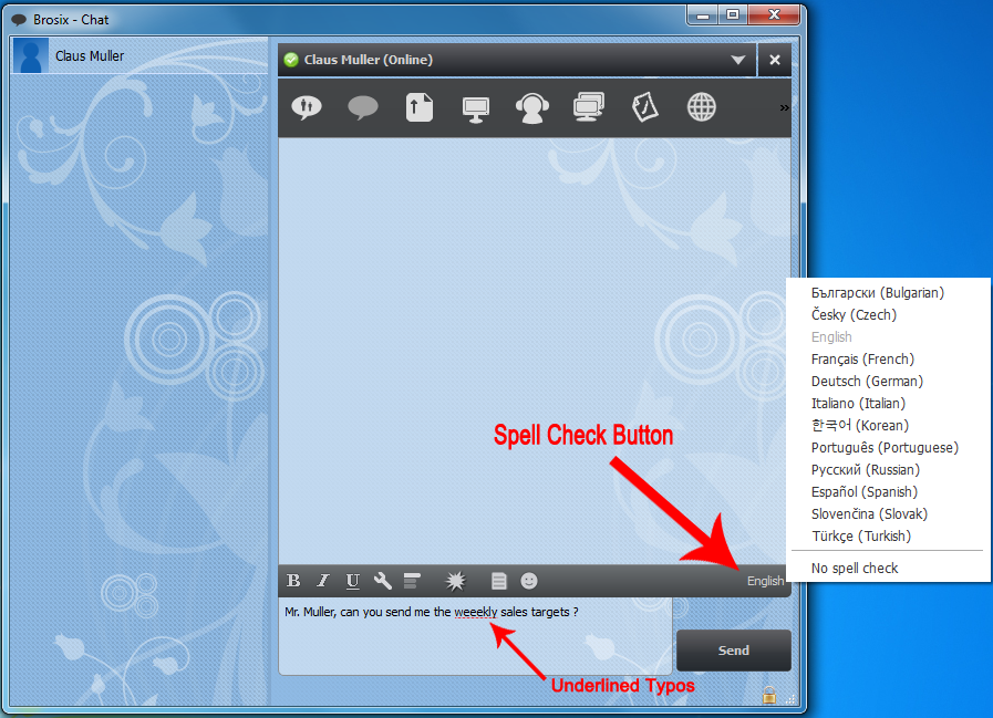 Brosix Instant Messenger For Business Spell Check Feature Brosix Instant Messenger For Business Spell Check Feature
