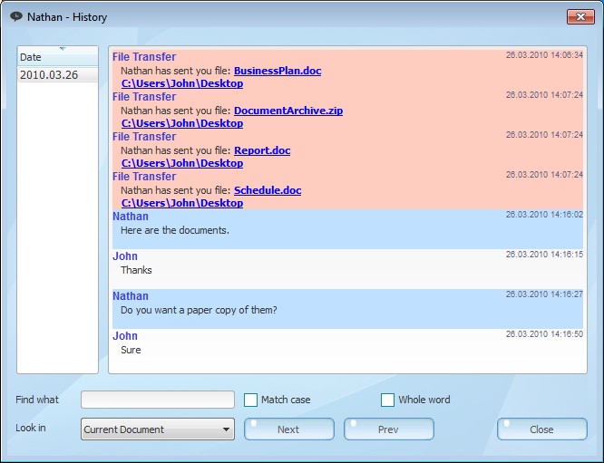 Instant Messenger History | Brosix