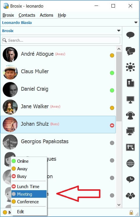 User Online Status - Brosix Instant Messenger